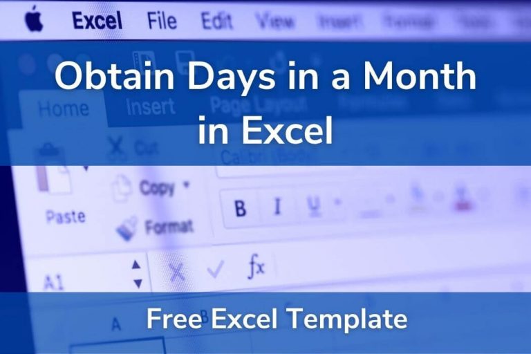 Obtain Days In A Month Excel Template 365 Financial Analyst