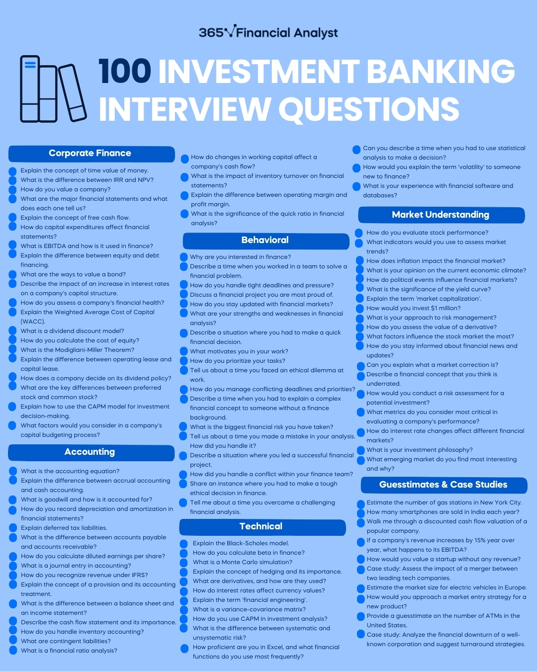 Common Investment Banking Interview Questions and Answers – 365 ...